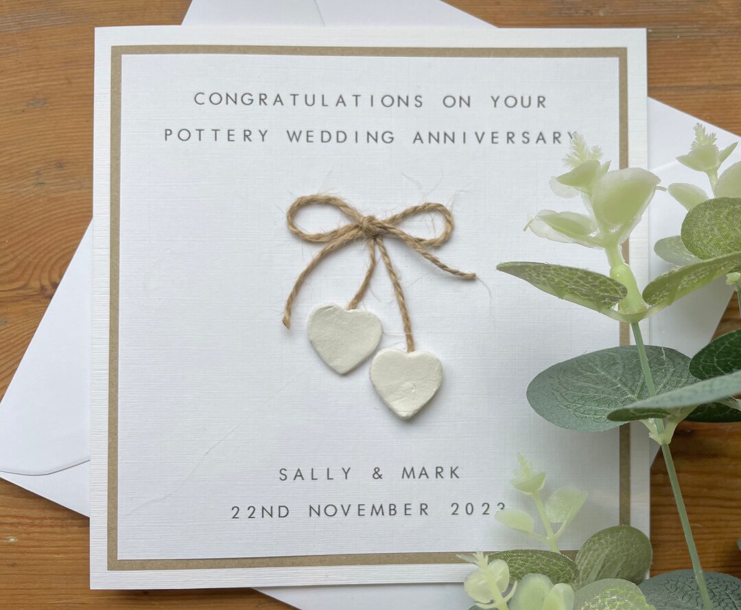 9th Anniversary Card Personalised Pottery Son / Daughter / Friend ...