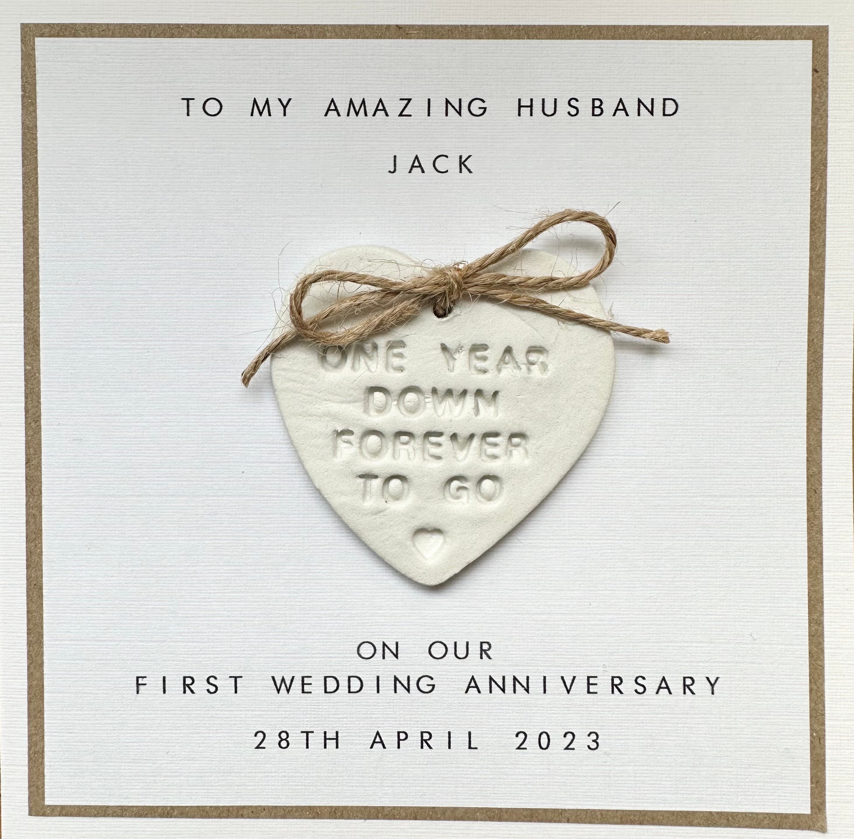 1st Anniversary Card Personalised Husband / Wife First - Etsy
