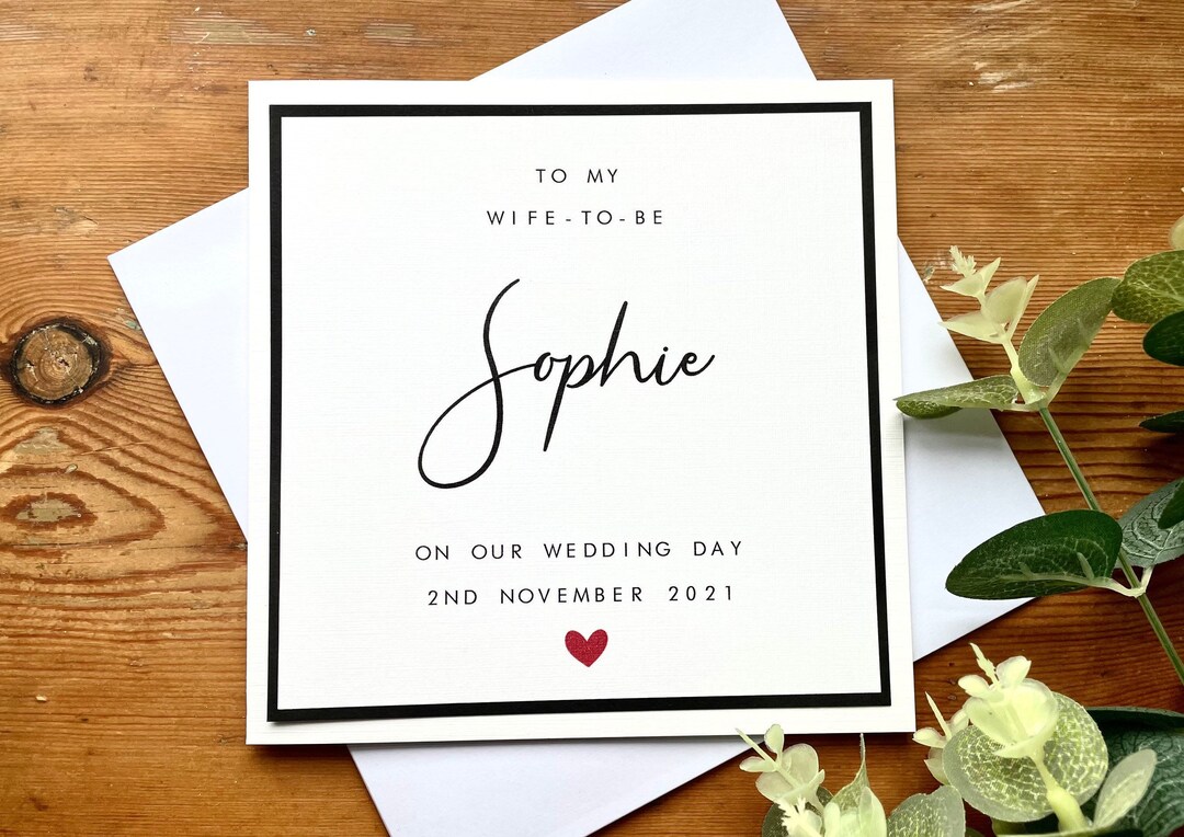 Personalised Wife to Be Wedding Card - Bride / Husband / Groom - Etsy