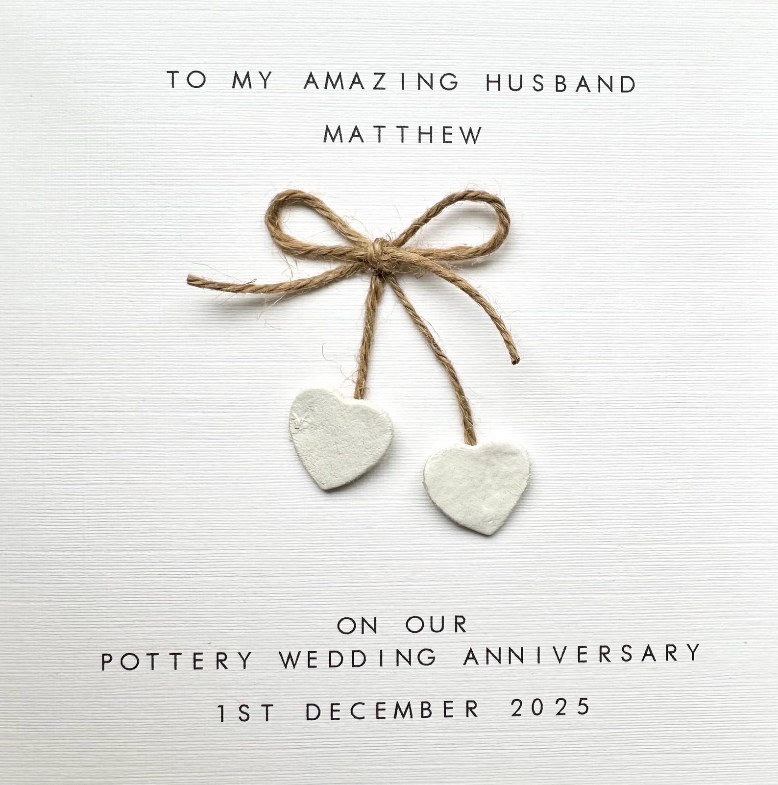 9th Anniversary Card Personalised - Pottery - Husband / Wife / Son ...