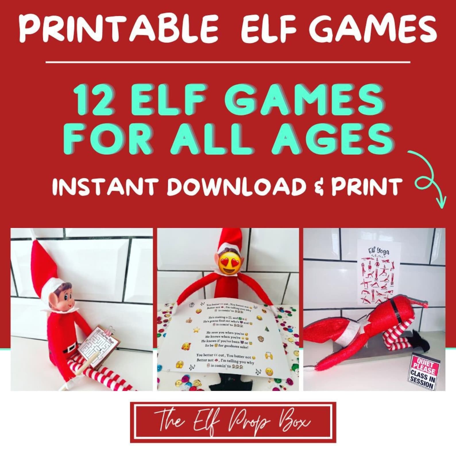 Printable Elf Games Instant Download Christmas Elf Games Elf Ideas Elf ...