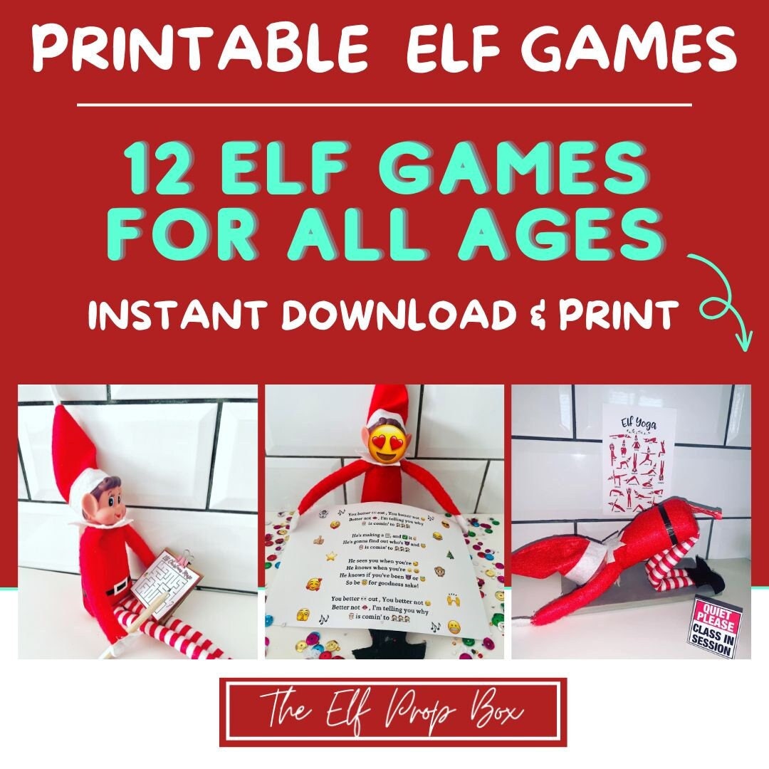 Printable Elf Games | Instant Download | Christmas Elf Games | Elf Ideas | Elf Props | Elf Kit ...