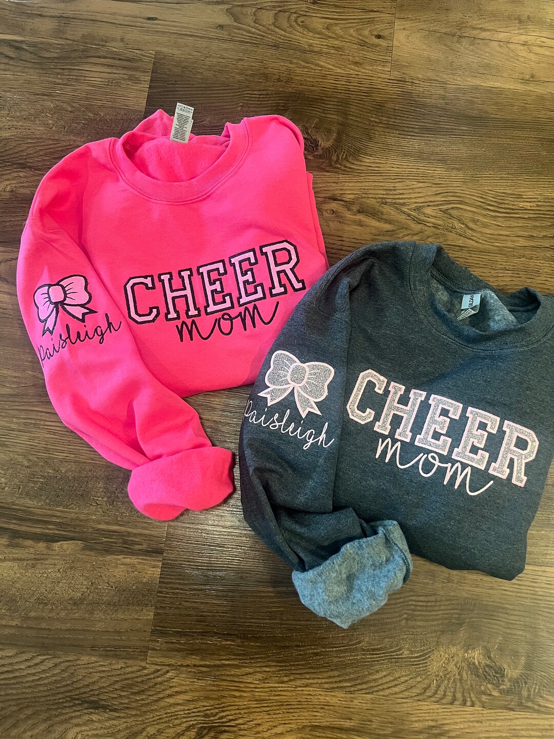 Embroidered Cheer Mom Glitter Sweatshirt| Glitter Cheer Mom Shirt - Etsy