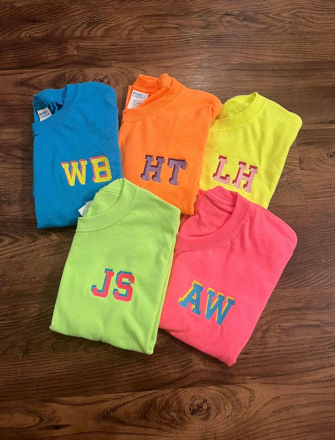 Neon Double Monogram Tshirt - Etsy