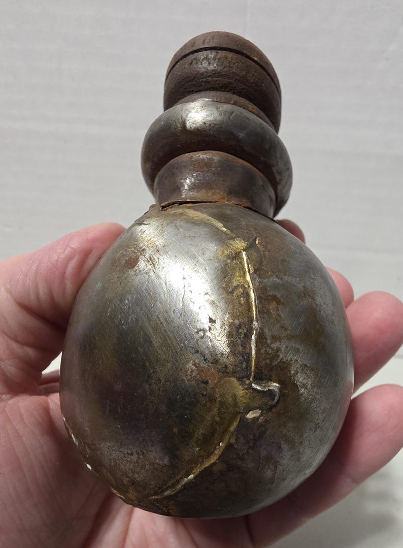 Vintage Mid Century Indian Metal Flask - Etsy