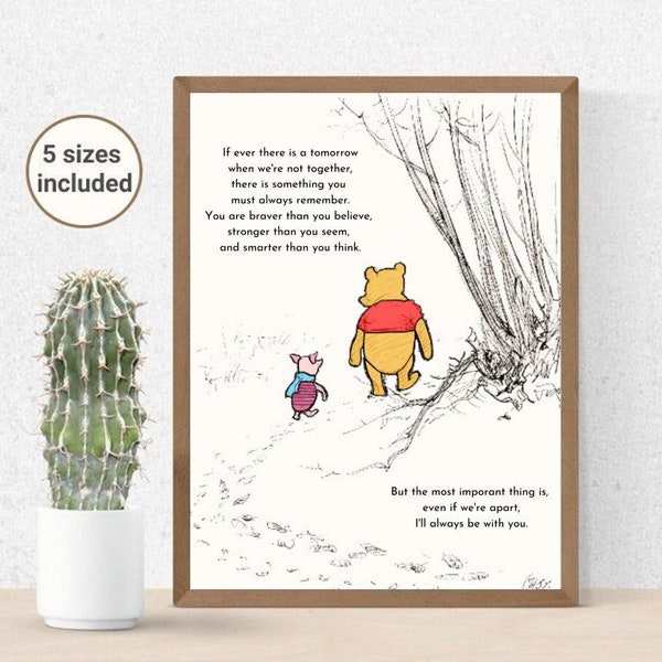 Winnie the Pooh and Piglet Friendship Poster - Etsy