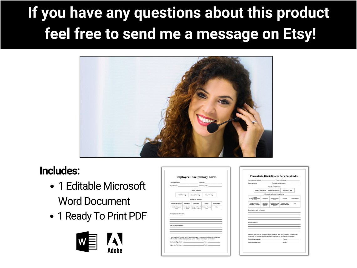 Employee Write up Form in English & Spanish | Formulario Disciplinario ...