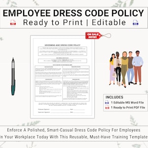 Employee Dress Code / Grooming Policy | Employee Handbook Must Have ...
