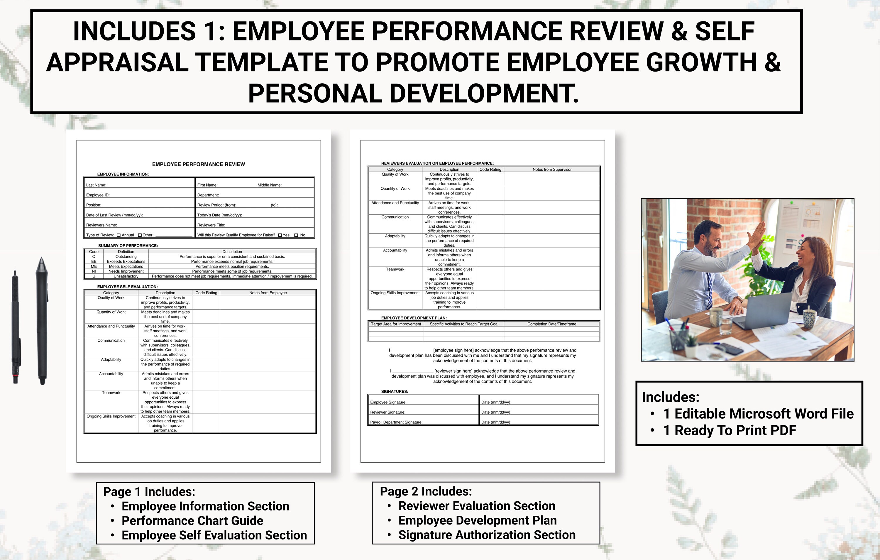 Employee Performance Meeting Bundle Promote Employee Growth - Etsy