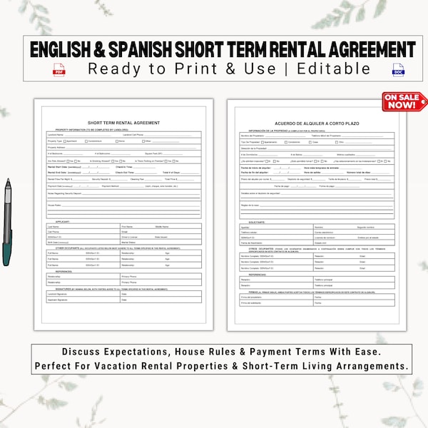 Lease Agreement House Rental - Etsy