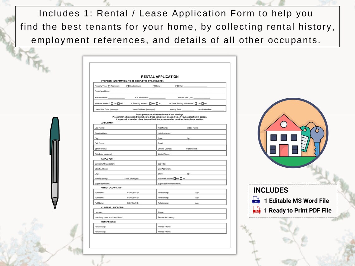 Rental / Lease Application & Pet Policy Bundle | Find the Best Tenants ...
