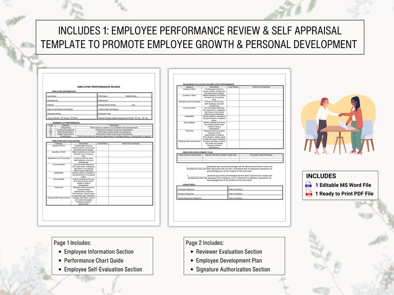 Employee Performance Evaluation Collection | Covers: Employee Reviews ...