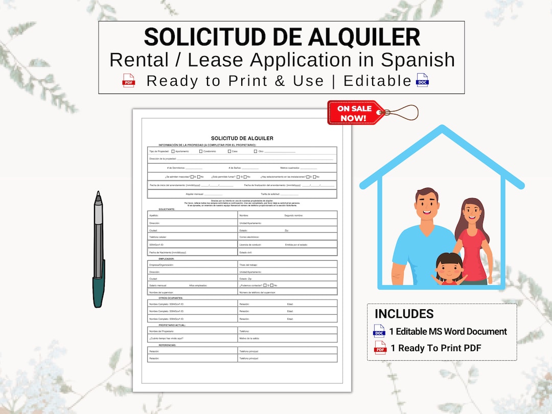 Rental / Lease Application for Spanish Speaking Tenants | Break Through ...