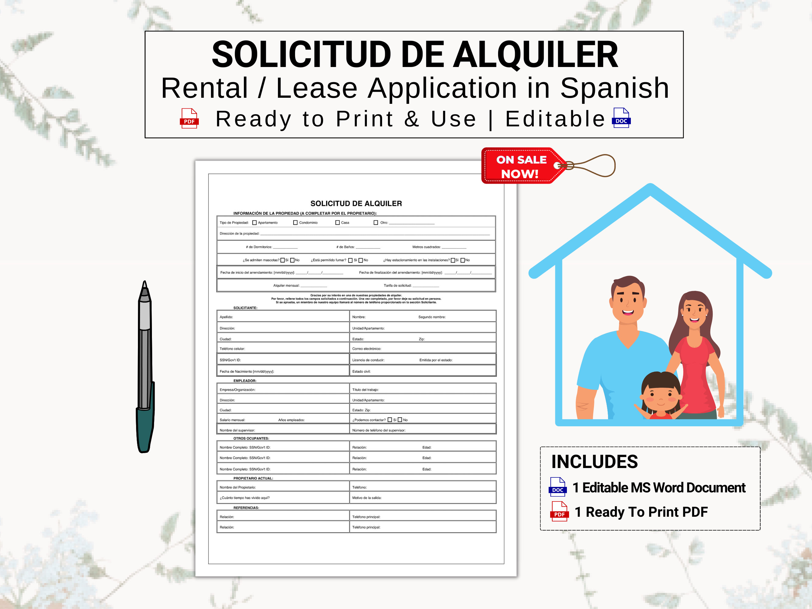Rental / Lease Application for Spanish Speaking Tenants | Break Through ...
