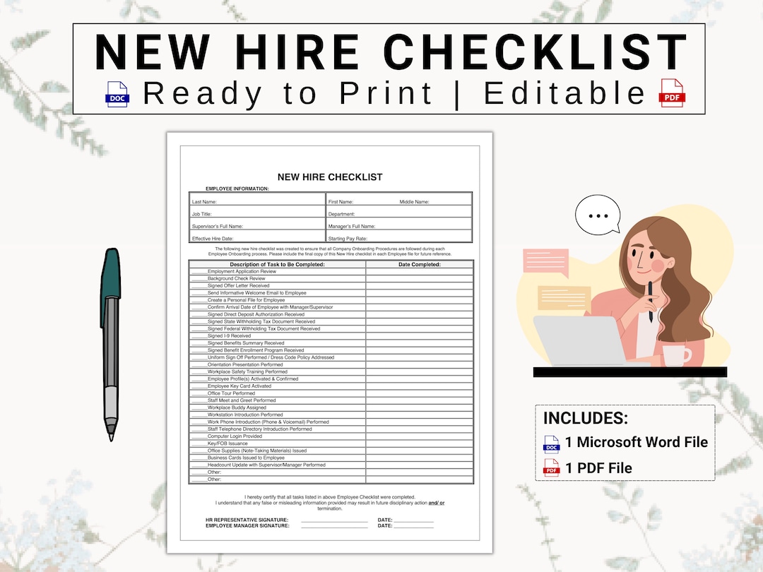 New Hire Checklist | HR Onboarding Cheat Sheet | Automate Employee ...