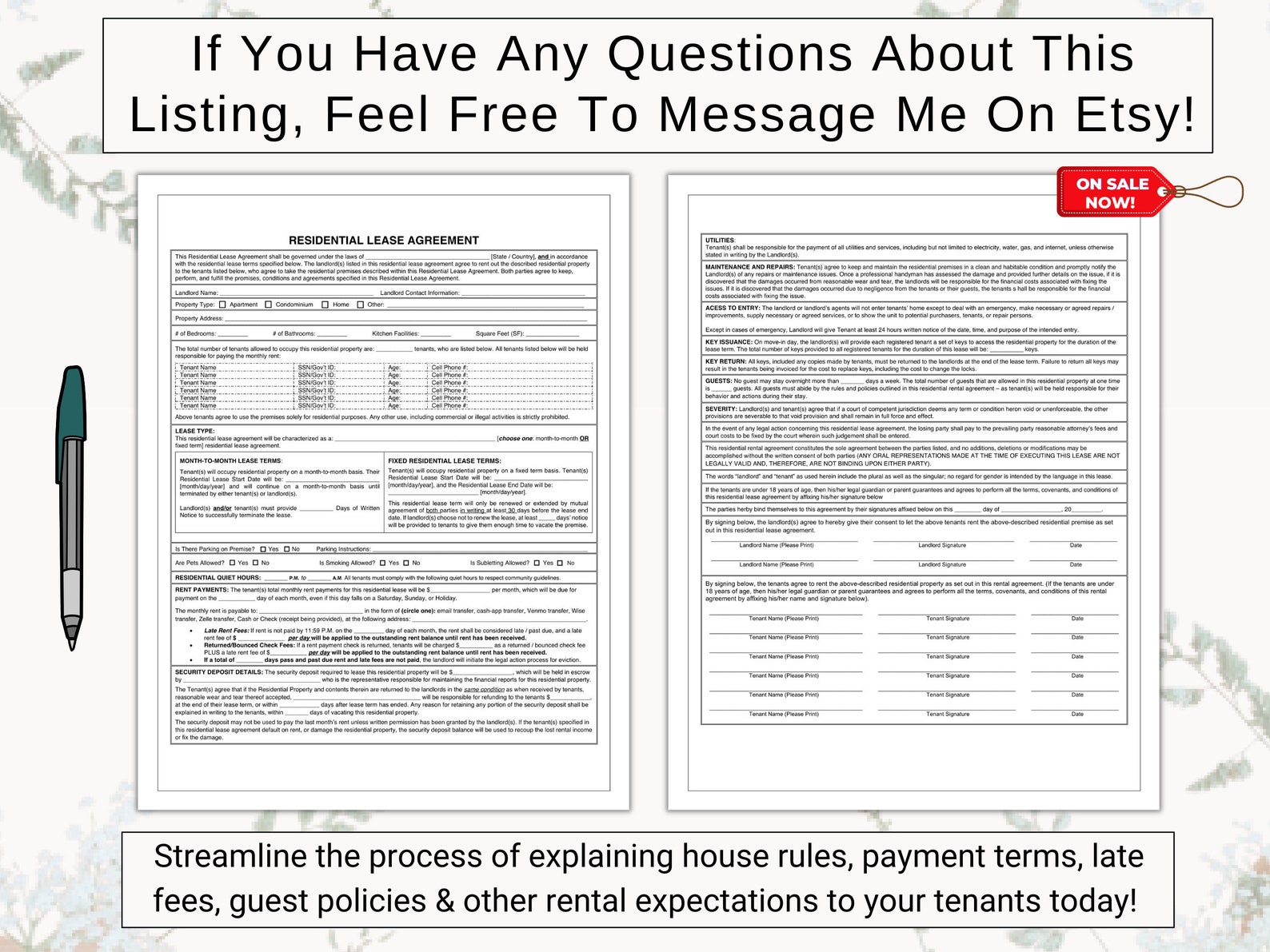 Residential Lease Agreement | Simply Explain Rent Payment Details ...