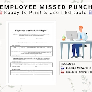 Employee Missed Punch / Time Adjustment Log | A Manager & Payroll Must ...