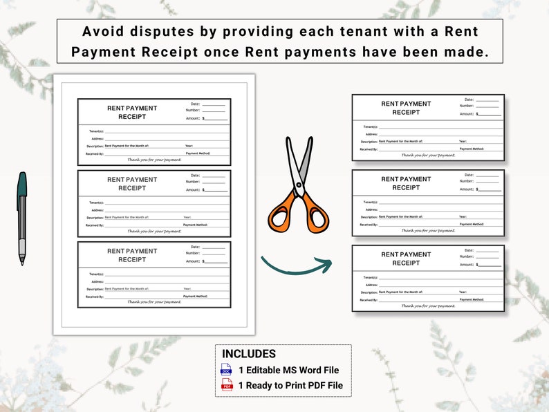 Rental Application, Rent Payment Ledger & Rent Payment Receipt | Easily ...