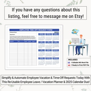 2025 Employee Time-off Planning Calendar for PTO, Leave & More ...