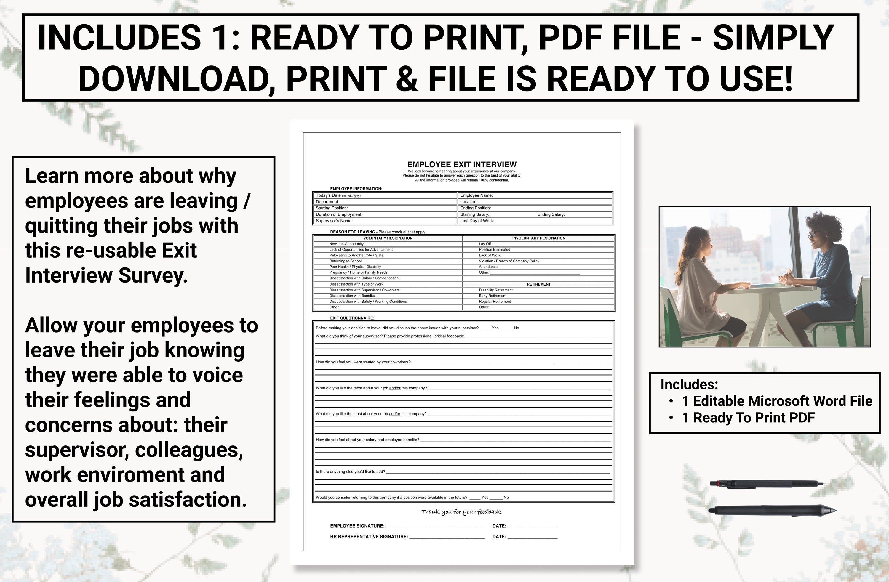 Employee Exit Interview / Offboarding Form | Get Honest Employee ...