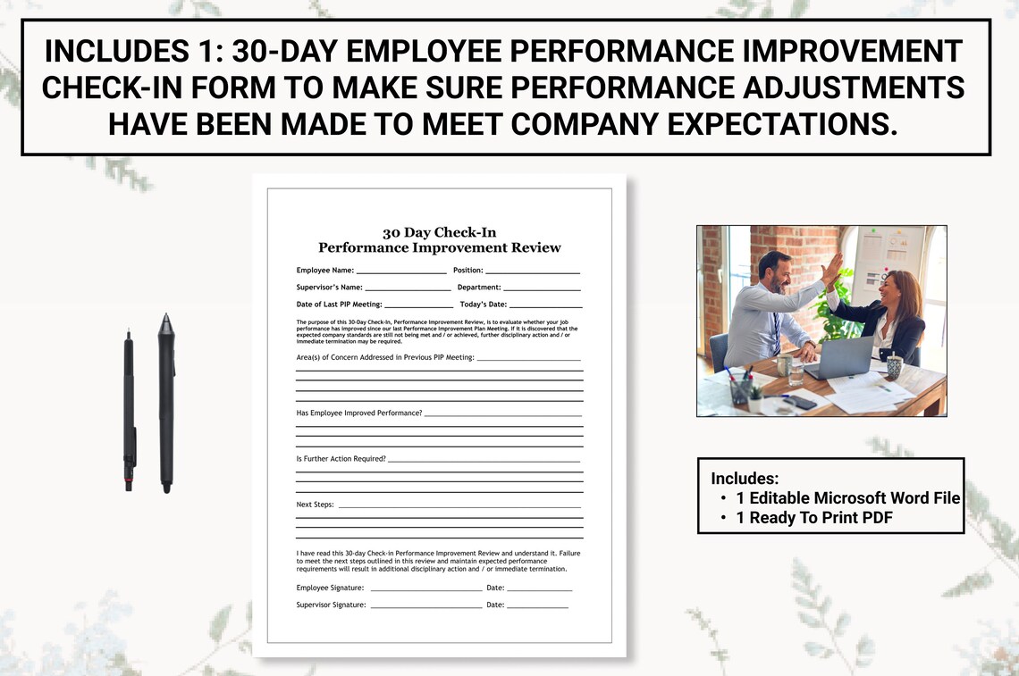 Employee Performance Improvement Plan & 30-day Follow up - Etsy