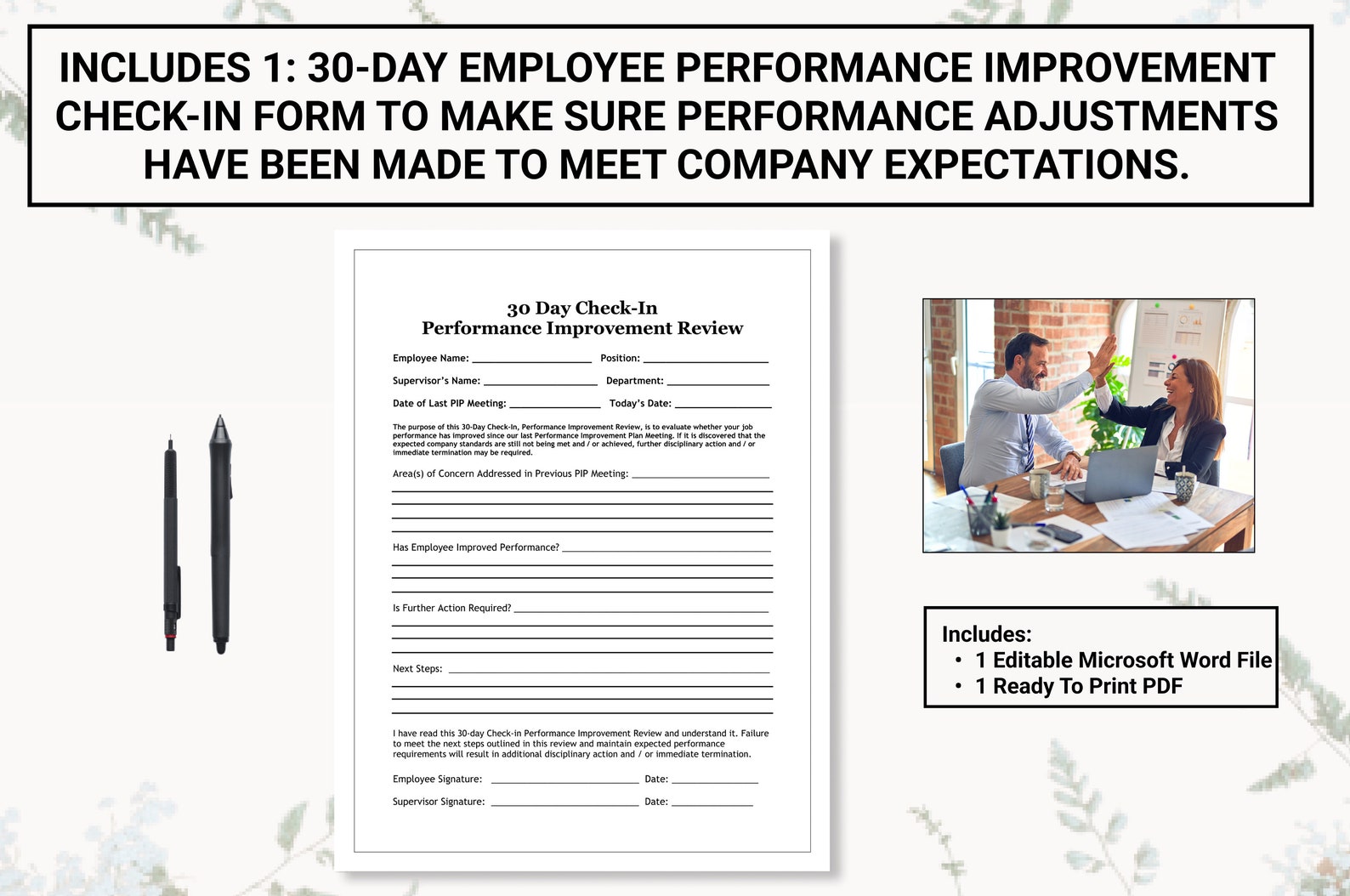 Employee Performance Improvement Plan & 30-day Follow up - Etsy