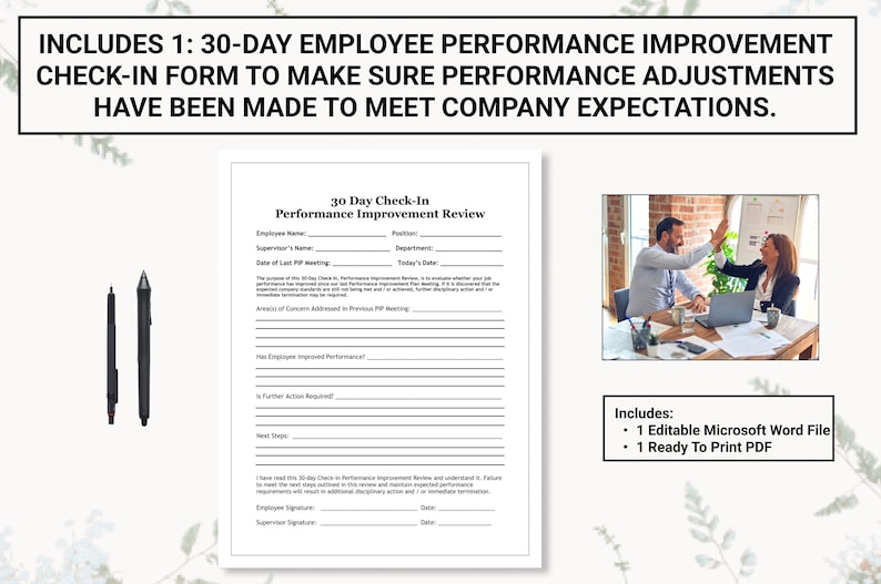 Employee Performance Improvement Plan & 30-day Follow up - Etsy