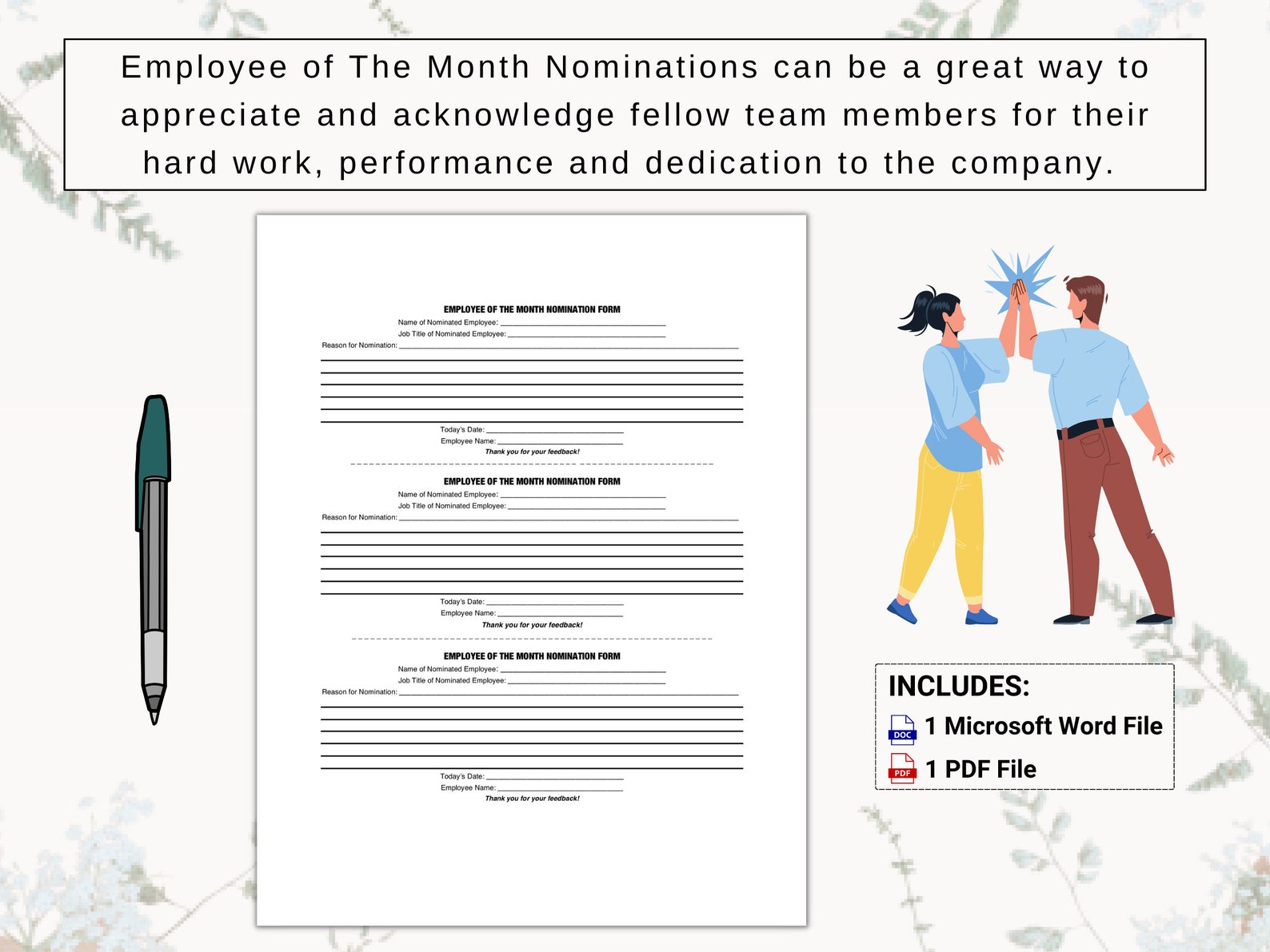 Employee of the Month Nomination Form | Increase Employee Motivation ...