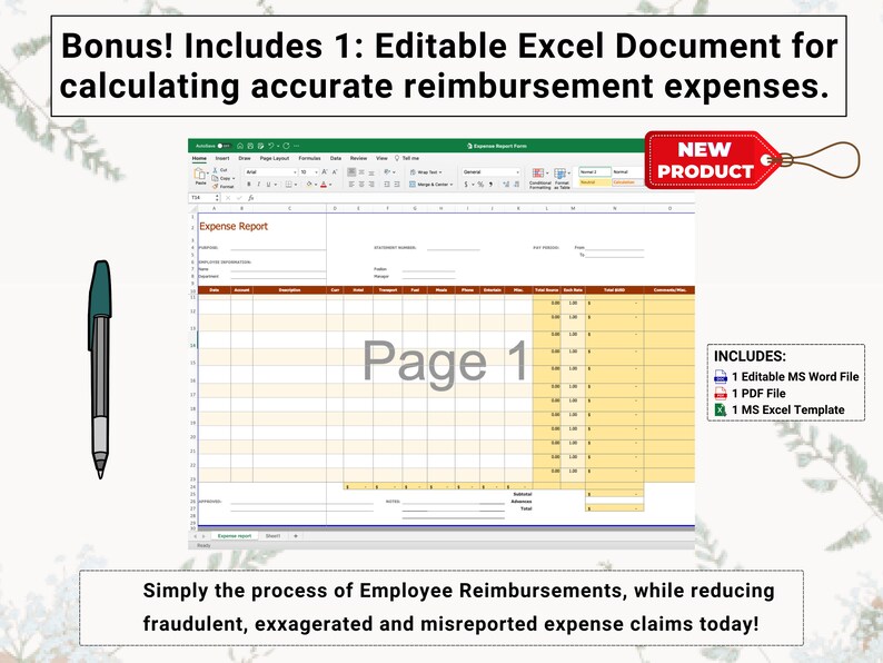 Employee Expense Report & Expense Reimbursement Set | Streamline How ...