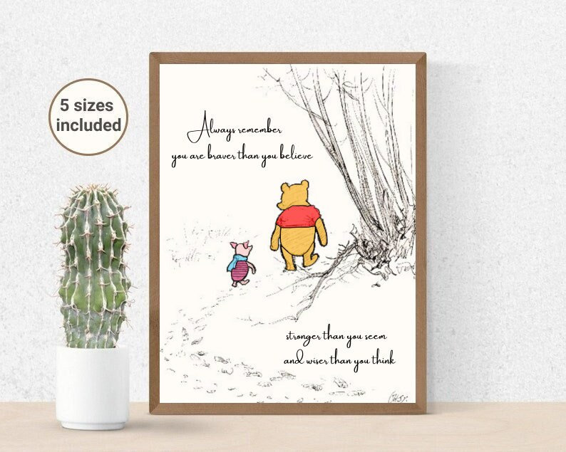 Winnie The Pooh And Piglet Holding Hands Walking