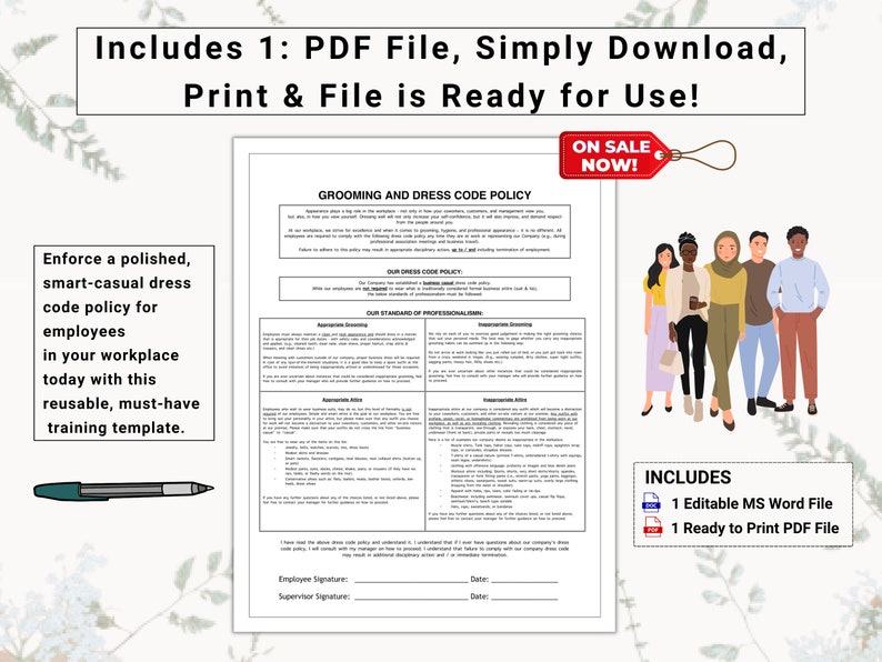 Employee Dress Code / Grooming Policy | Employee Handbook Must Have ...