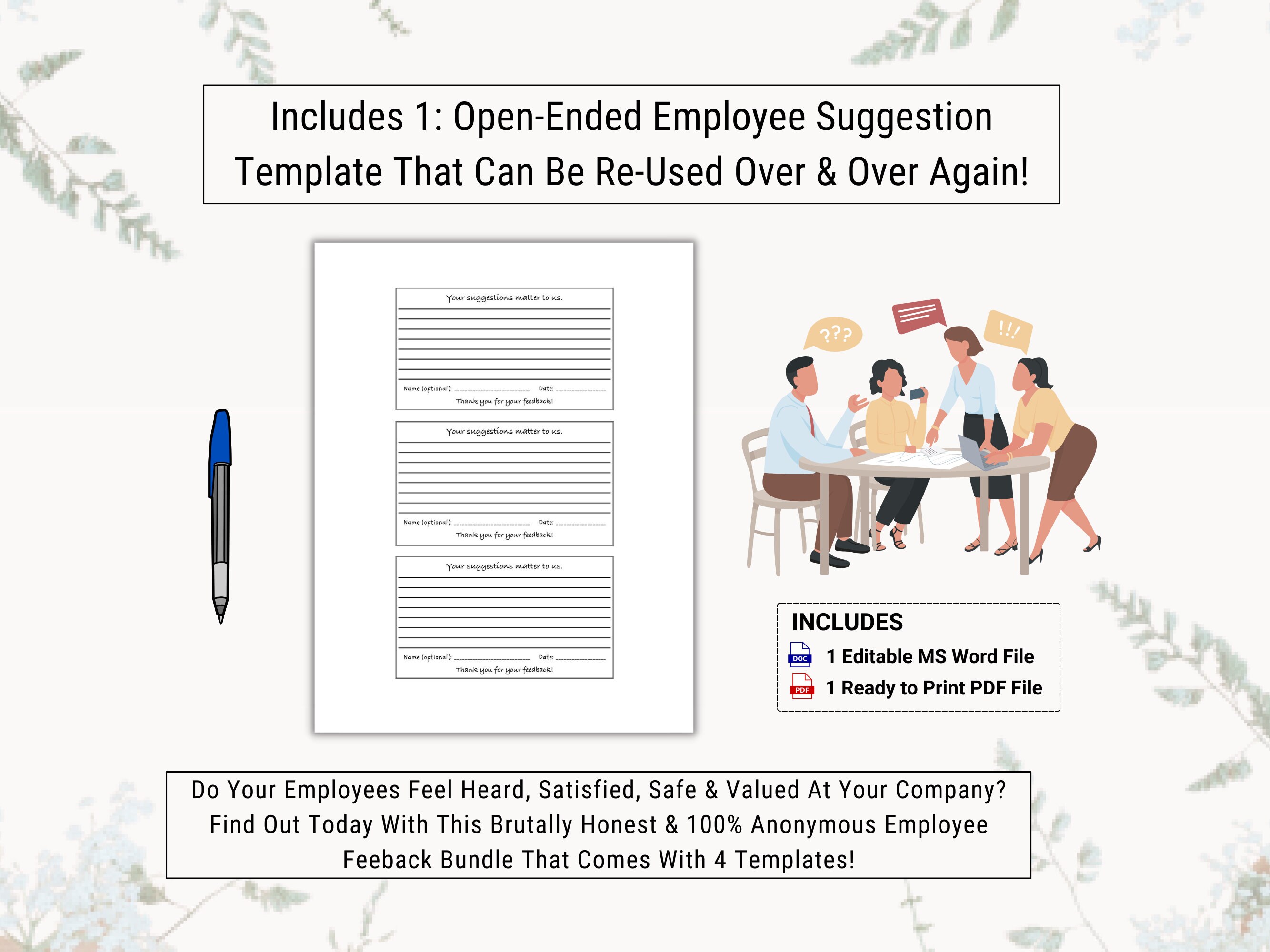 Employee Feedback Tell-all Set | Find Out How Your Employees Feel About ...