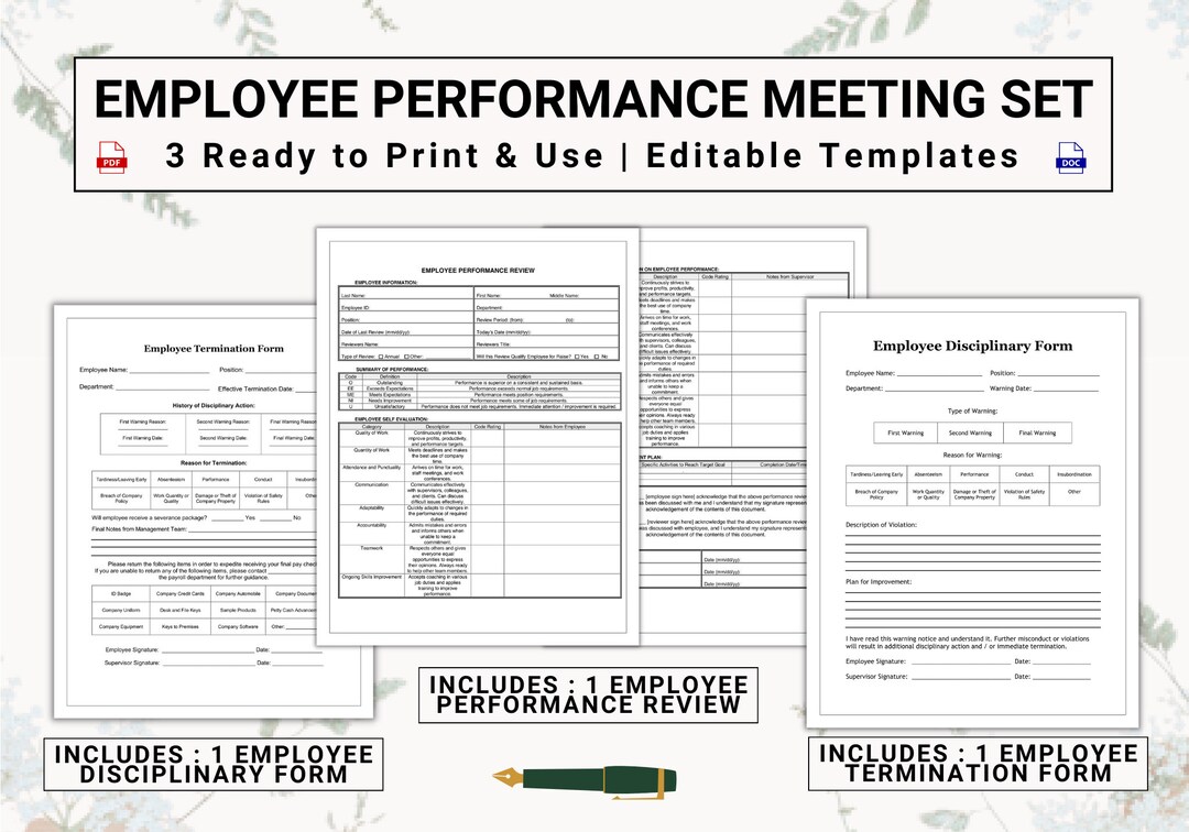 Employee Performance Meeting Bundle Promote Employee Growth - Etsy