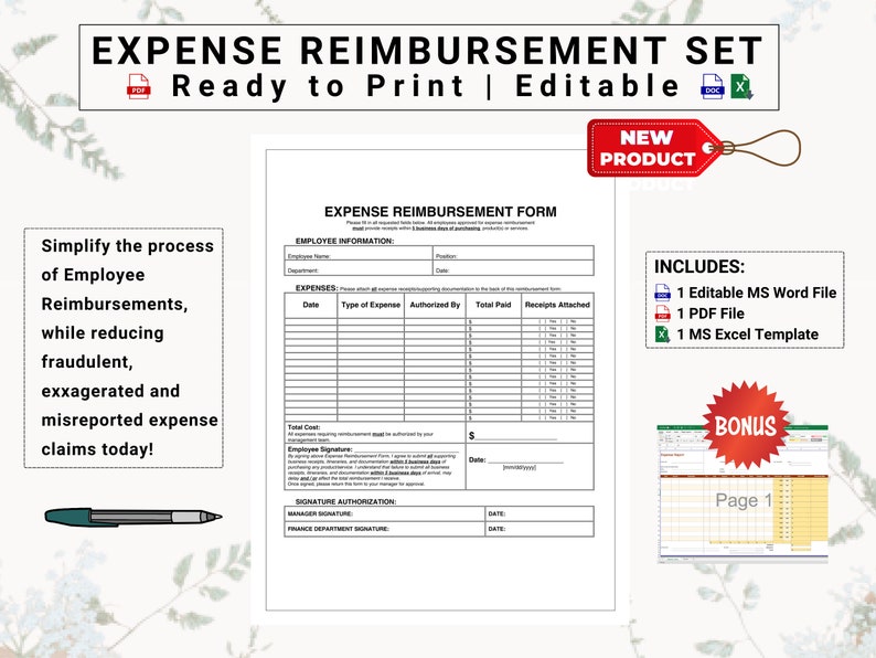 Employee Expense Report & Expense Reimbursement Set | Streamline How ...