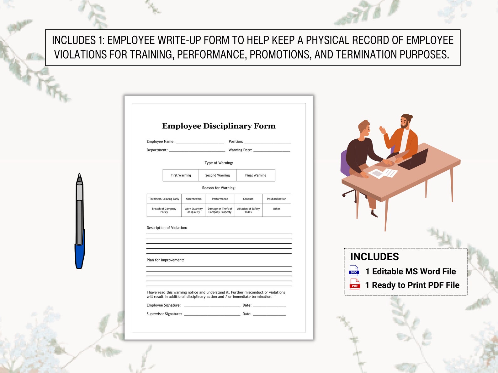 Employee Performance Meeting Bundle | Promote Employee Growth, Success ...