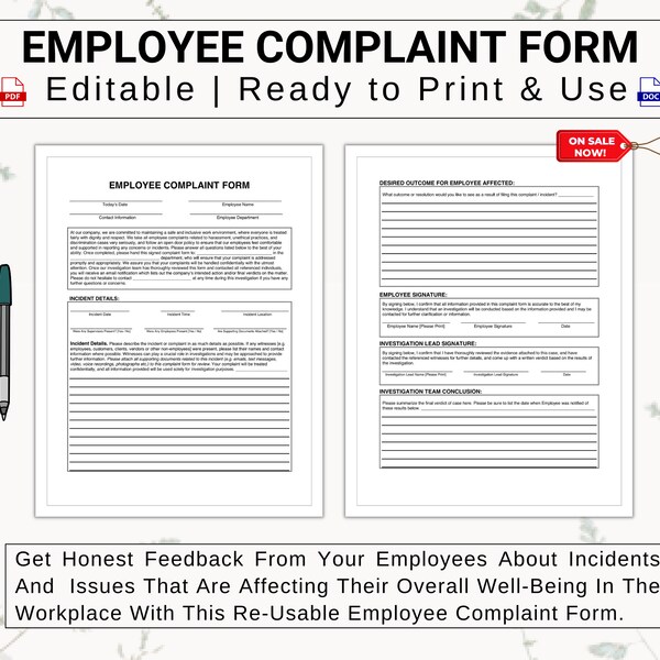 Employee Sample Complaint - Etsy