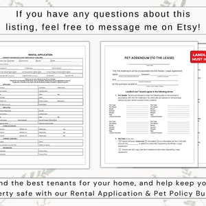 Rental / Lease Application & Pet Policy Bundle | Find the Best Tenants ...