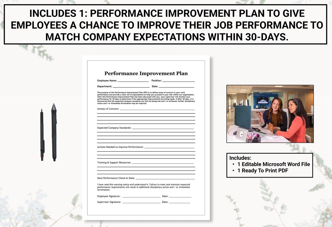 Employee Performance Improvement Plan & 30-day Follow up - Etsy