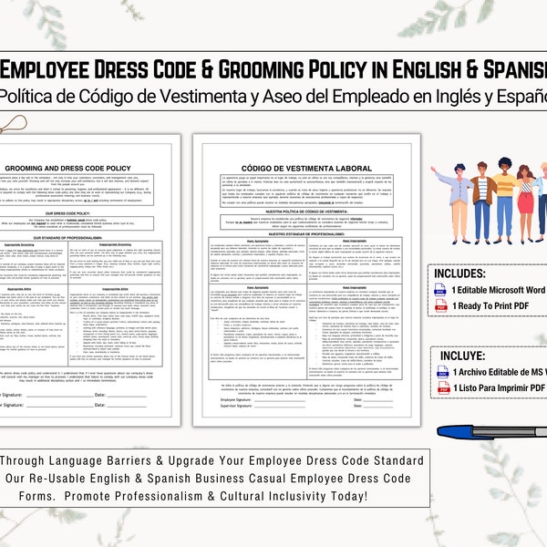 Dress Code Policy Template - Etsy