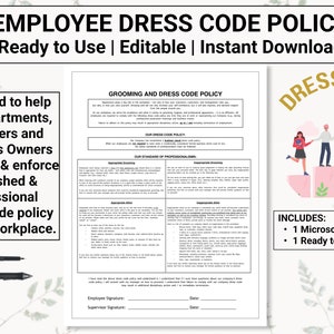 Employee Dress Code / Grooming Policy Discuss Promote & - Etsy