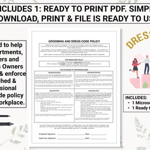 Employee Dress Code / Grooming Policy Discuss Promote & - Etsy