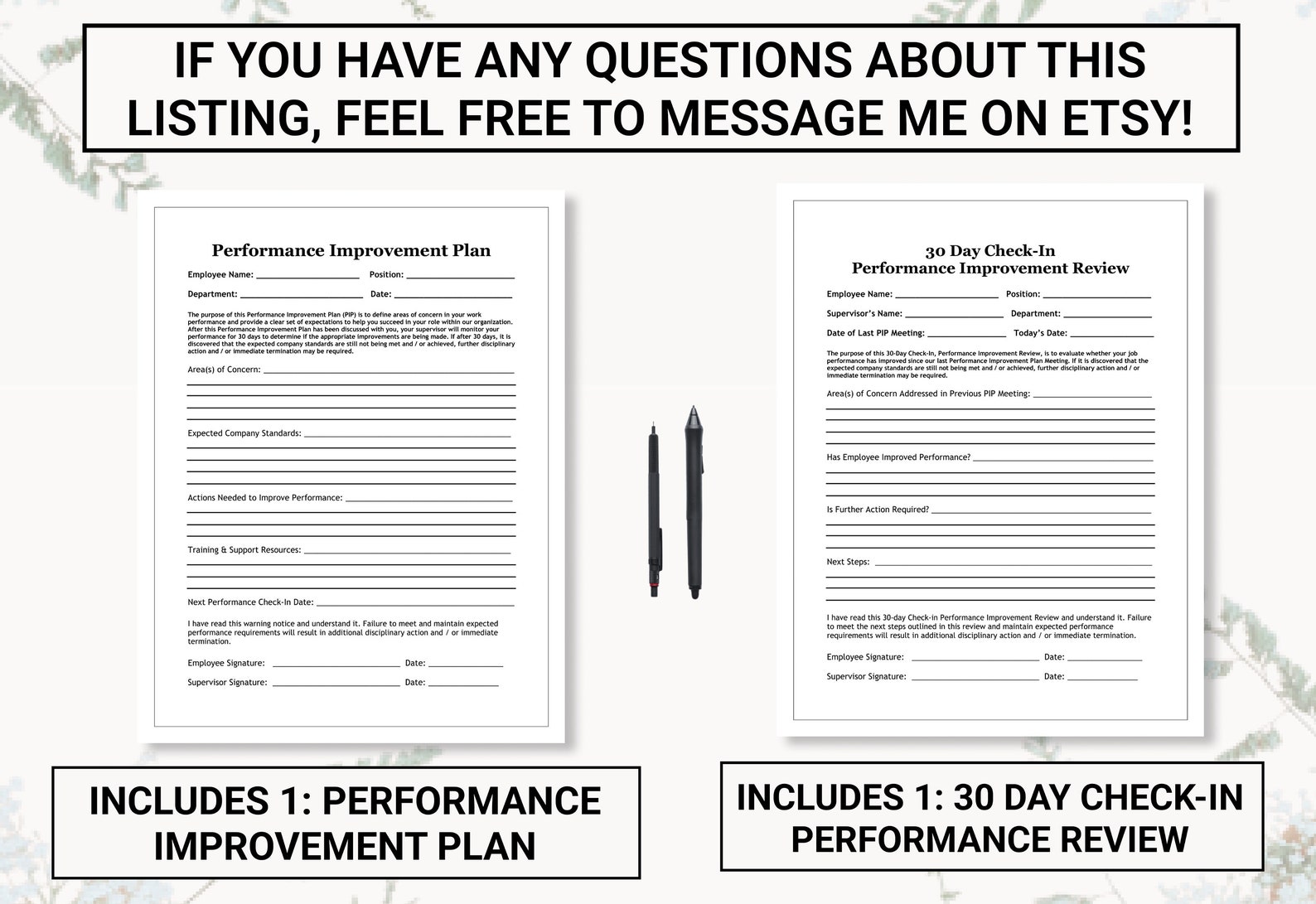 Employee Performance Improvement Plan & 30-day Follow up - Etsy