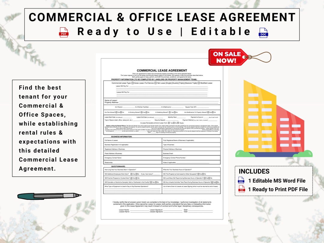 Commercial Lease / Office Space Rental Contract | Establish Rules ...