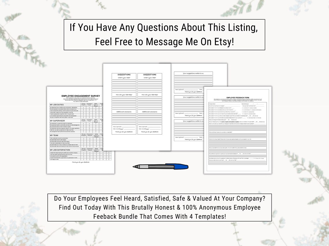 Employee Feedback Tell-all Set | Find Out How Your Employees Feel About ...