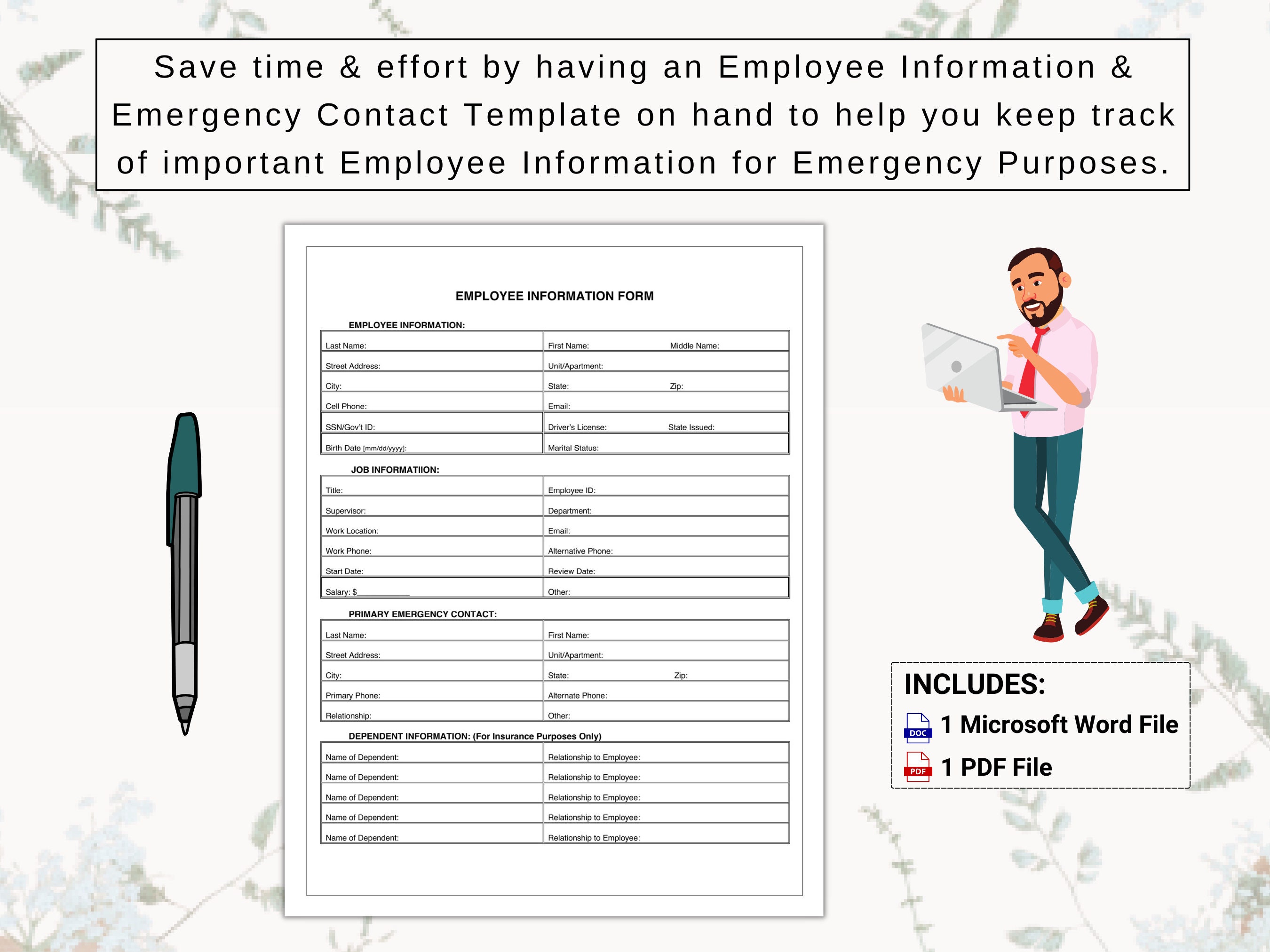 Employee Information & Emergency Contact Form Simplify and Automate New ...