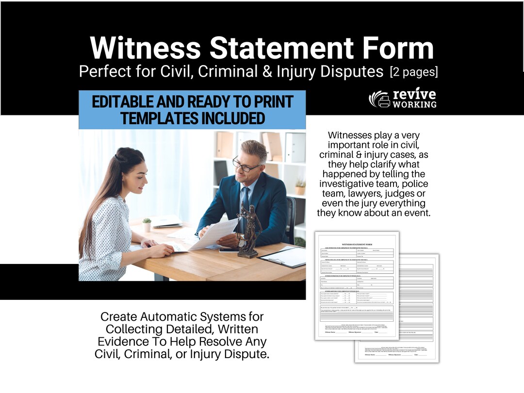 Witness Statement | Create Automatic Systems for Collecting Detailed ...