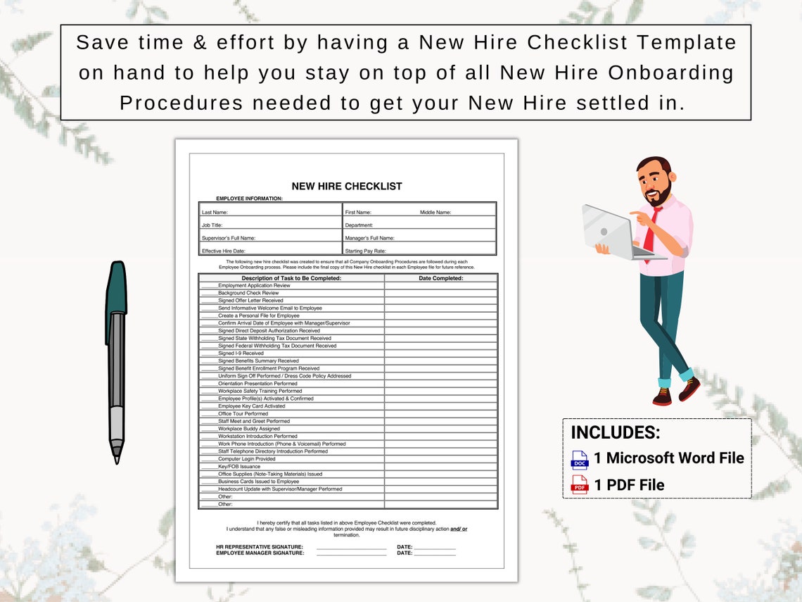 New Hire Checklist | HR Onboarding Cheat Sheet | Automate Employee ...