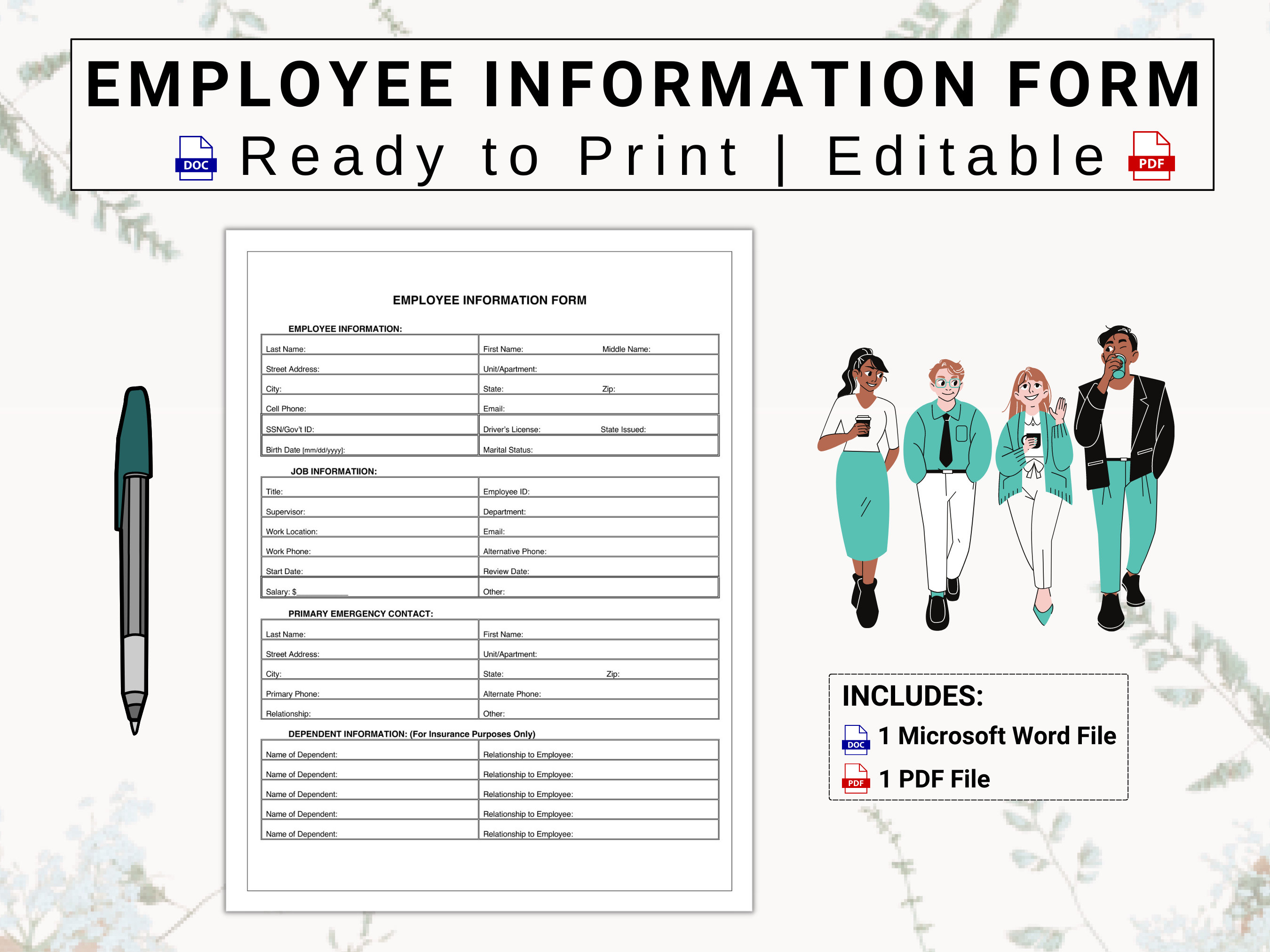 Employee Information & Emergency Contact Form Simplify and Automate New ...
