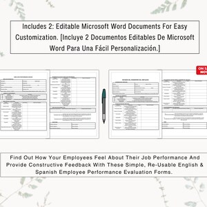 Employee Performance Review in English & Spanish | Plantilla De ...