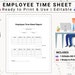 Employee Time Sheet / Time Card | Perfect for 2 Week Paydays & 5-day ...